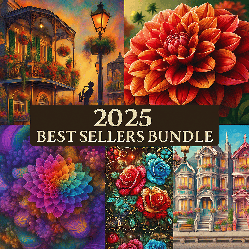 2025 Best Sellers Bundle – 6 Instant Download PNGs | 5DDpaints – Amazello