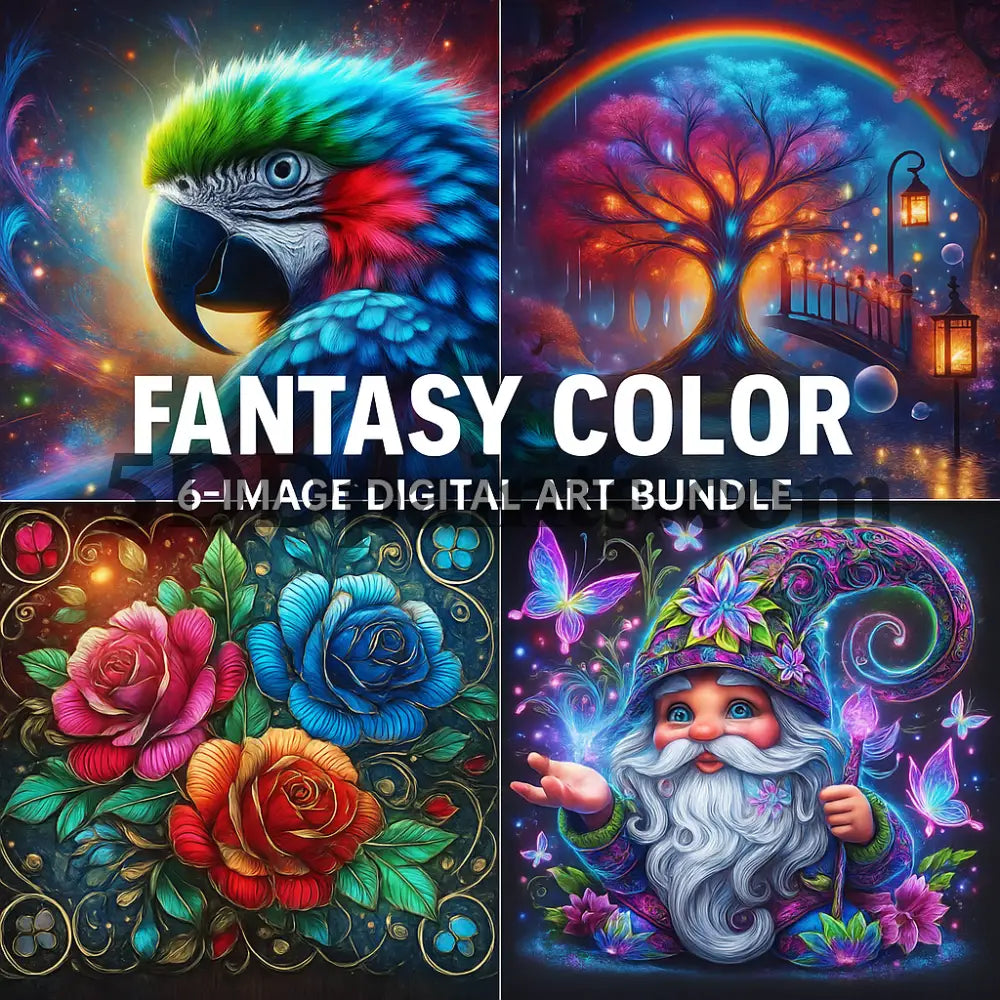 Fantasy Color Dreamscape – 6-Image Digital Art Bundle (High-Resolution – Amazello